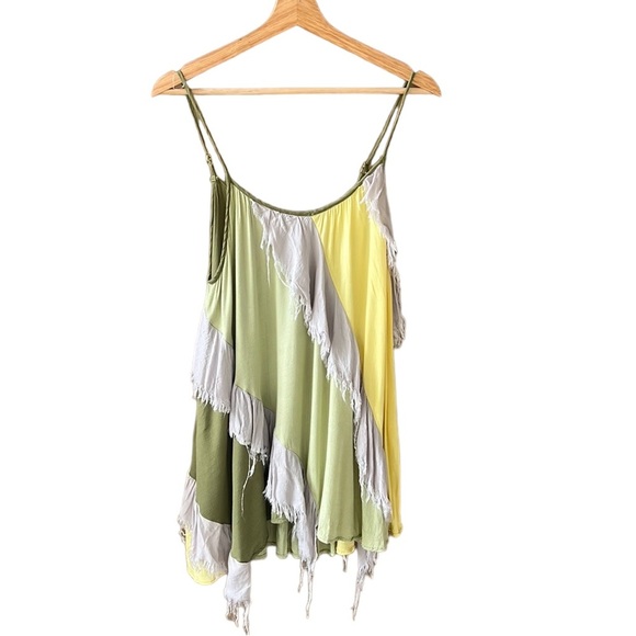 Gigio | Tops | Gigio Womens Tattered Cami Bobo Tunic Top Color Block ...